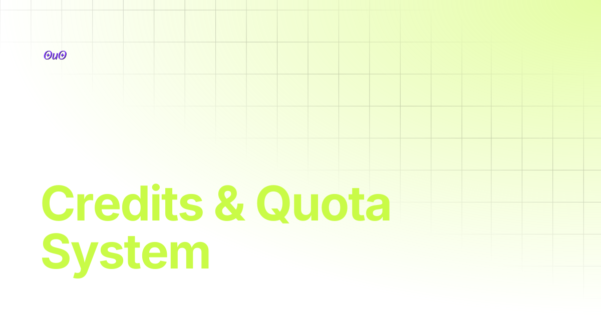Credits & Quota System | Opnx Docs